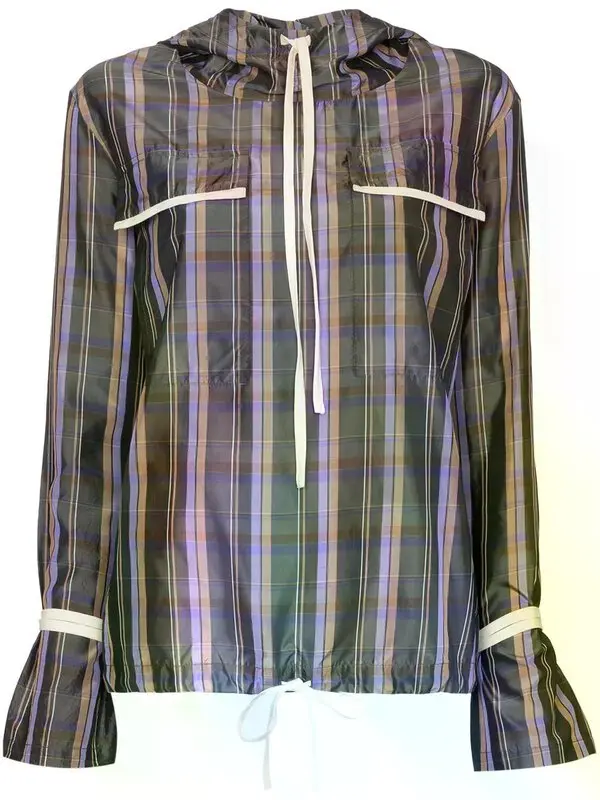 N DUO Check Windbreaker Hoodie
