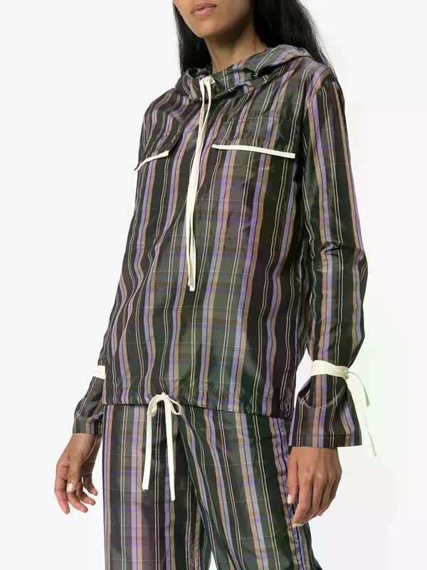 N DUO Check Windbreaker Hoodie