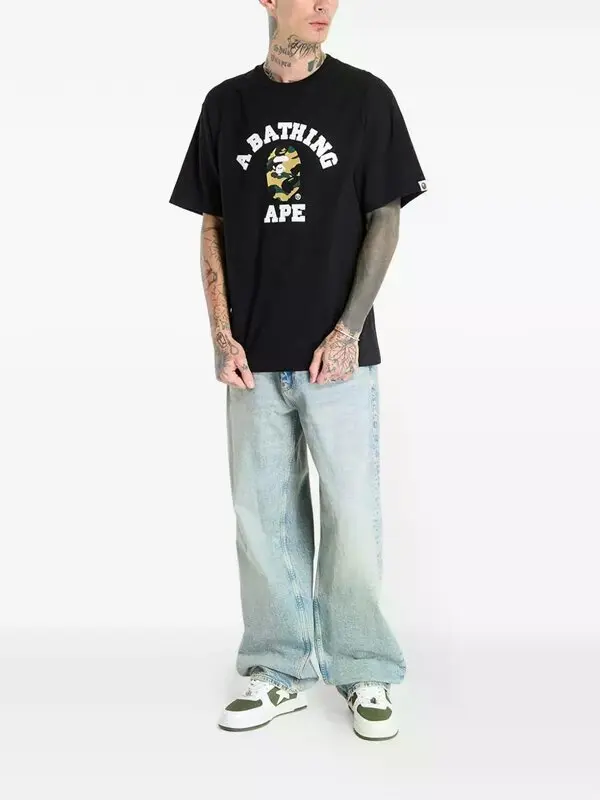 A BATHING APE 1st Camo College Tee - Black
