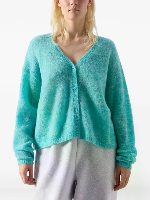 American Vintage Nuggy V-neck Wool Cardigan - Blue