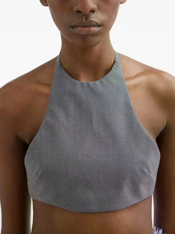 JIL SANDER Poplin Halter Top - Grey