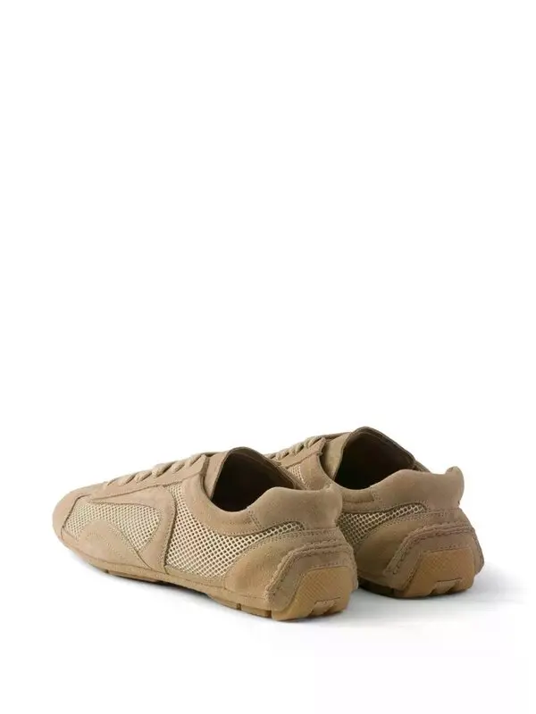 Prada Montecarlo Re-edition 2005 Suede And Mesh Sneakers - Neutrals