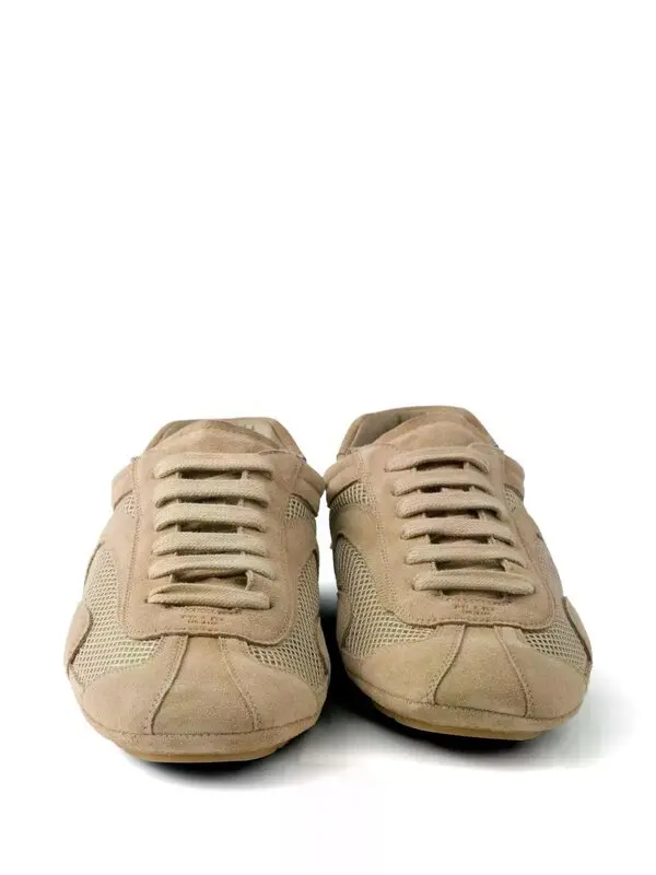 Prada Montecarlo Re-edition 2005 Suede And Mesh Sneakers - Neutrals