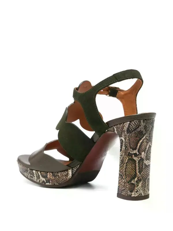 Chie Mihara Caliga Scalloped Sandals - Green