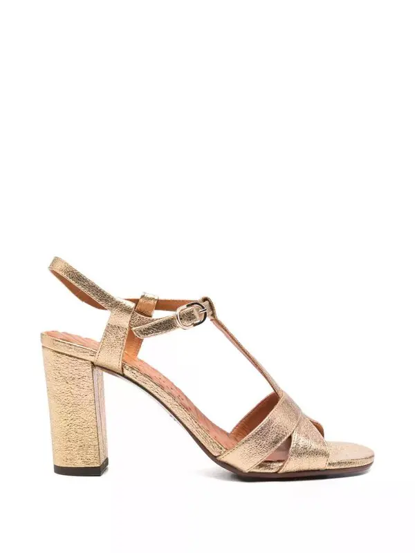 Chie Mihara Bafrica T-strap Leather Sandals - Gold