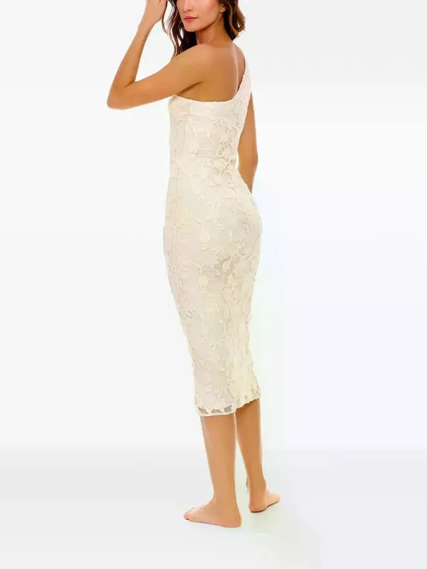 Agua Bendita One-shoulder Embroidered Dress