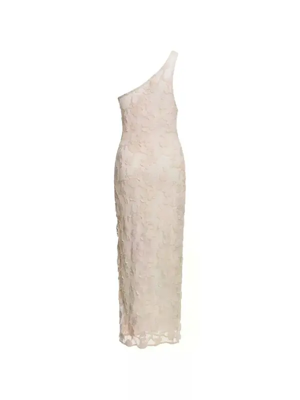 Agua Bendita One-shoulder Embroidered Dress