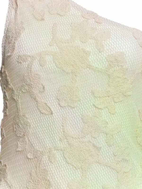 Agua Bendita One-shoulder Embroidered Dress