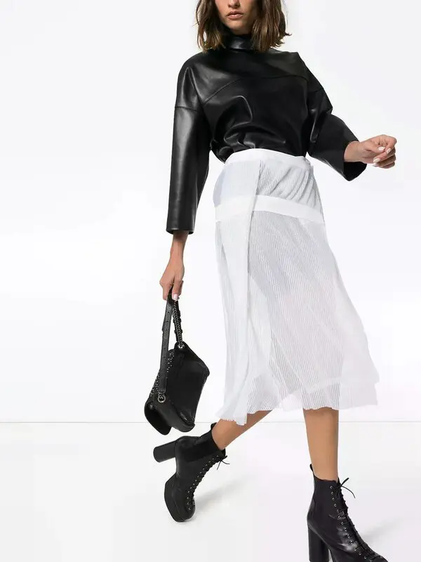032C Plissé Pleated Wrap Skirt