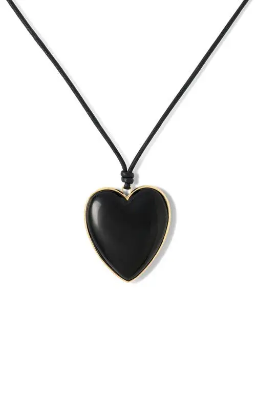 JENNIFER FISHER Heart Pendant Cord Necklace - Black