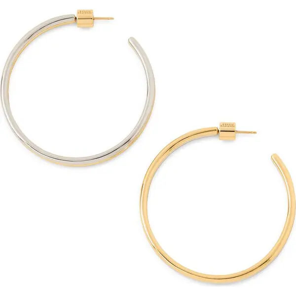 JENNIFER FISHER 2-tone Thread Hoop Earrings - Two Tone
