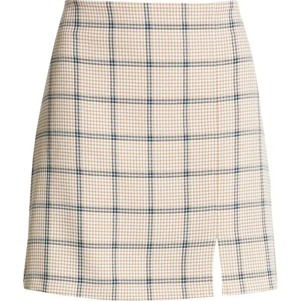 Bp. Plaid Skirt - Tan Cinnamon Hamlin Plaid