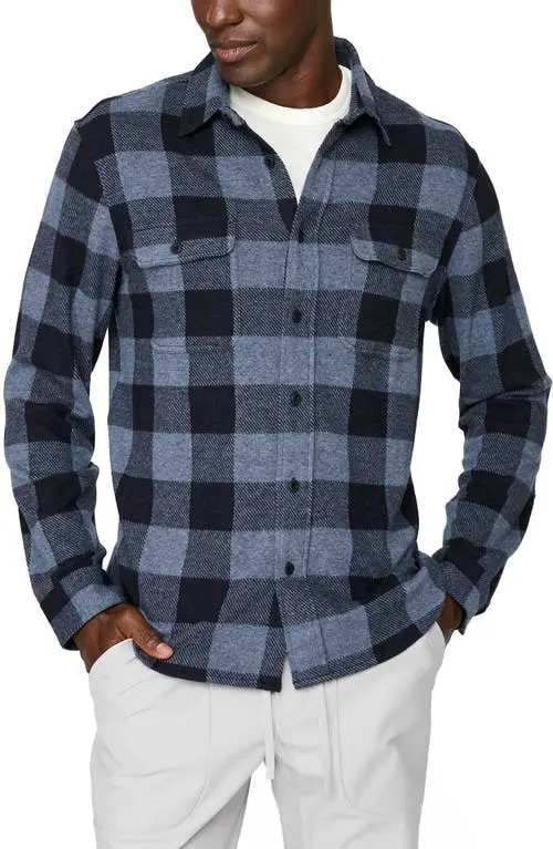 7 Diamonds Clint Stretch Buffalo Check Flannel Button-up Shirt - Dusty Blue