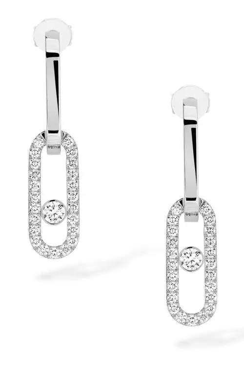 Messika Move Link Diamond Drop Earrings - White Gold