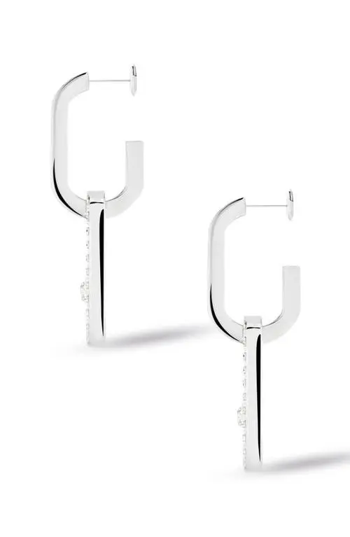 Messika Move Link Diamond Drop Earrings In 18k - White Gold