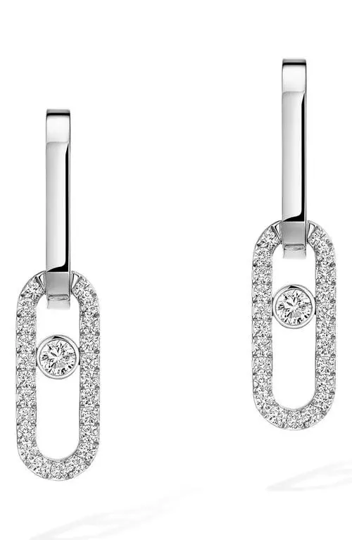 Messika Move Link Diamond Drop Earrings In 18k - White Gold