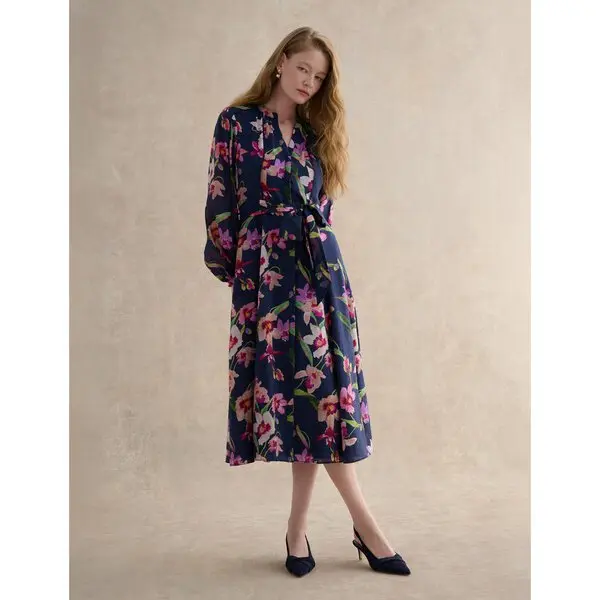 HOBBS LONDON Pippa Floral Midi Dress - Midnight Multi