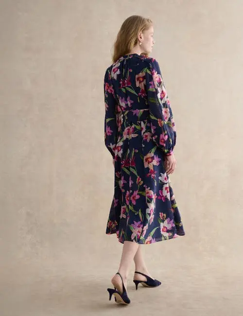 HOBBS LONDON Pippa Floral Midi Wrap Dress