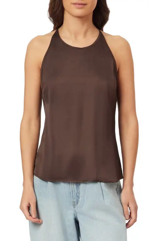 Scotch & Soda Back Tie Sleeveless Satin Top - Hot Fudge