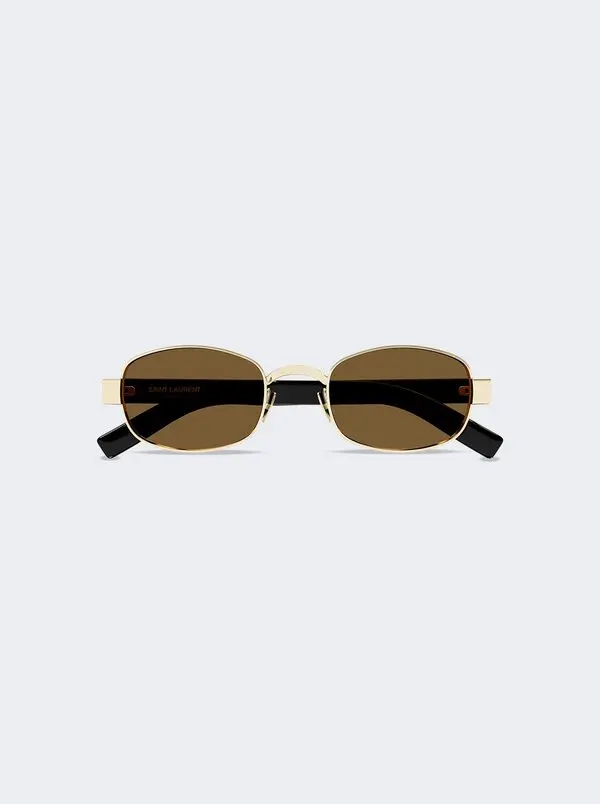 Saint Laurent Rectangular Sunglasses - Gold