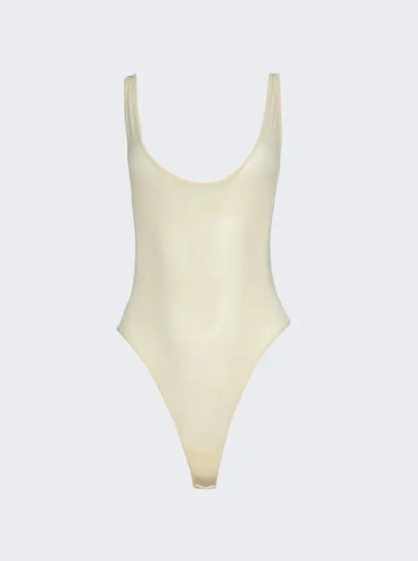 Wardrobe.NYC Sheer Tank Bodysuit Butter - Yellow