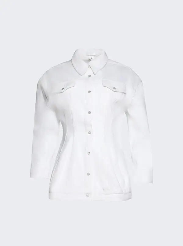 Wardrobe.NYC Denim Contour Jacket - White