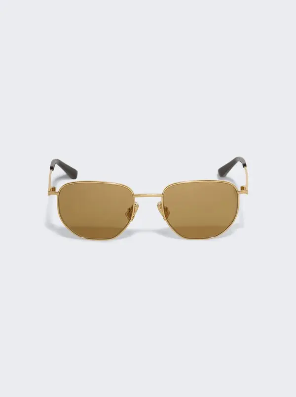 Bottega Veneta Square Sunglasses - Gold