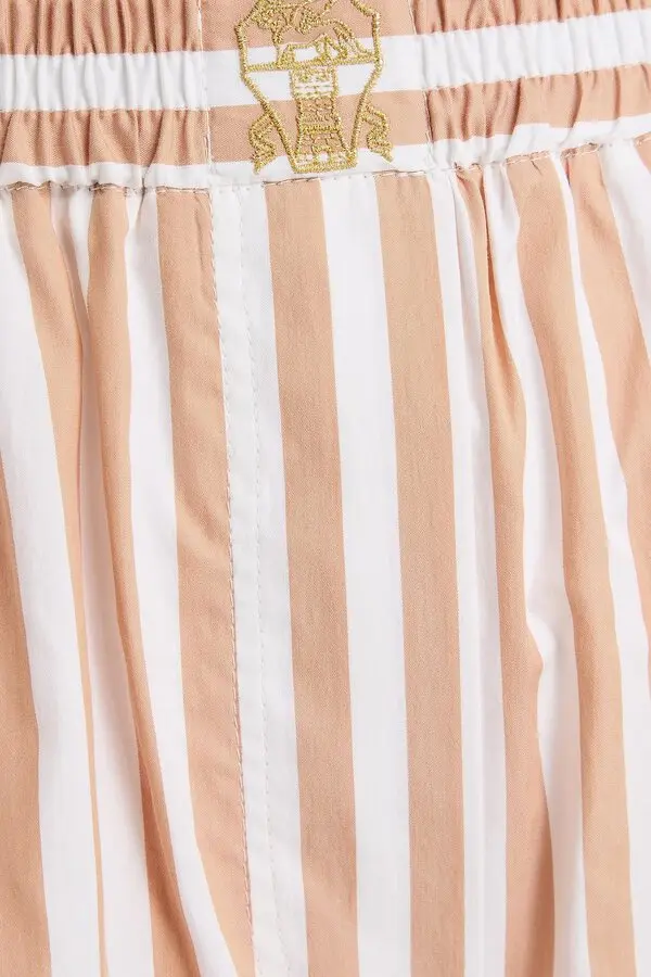 Brunello Cucinelli Striped Cotton And Silk-blend Shorts