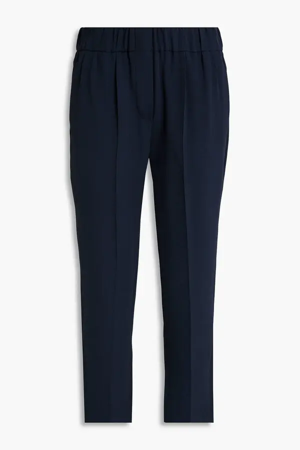 Brunello Cucinelli Crepe Tapered Pants - Midnight Blue