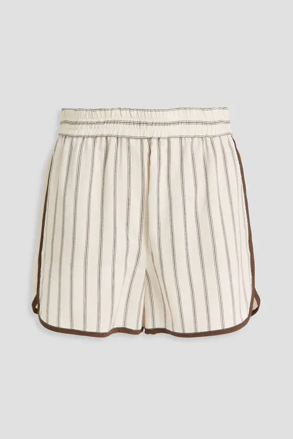 Brunello Cucinelli Beadembellished Striped Twill Shorts