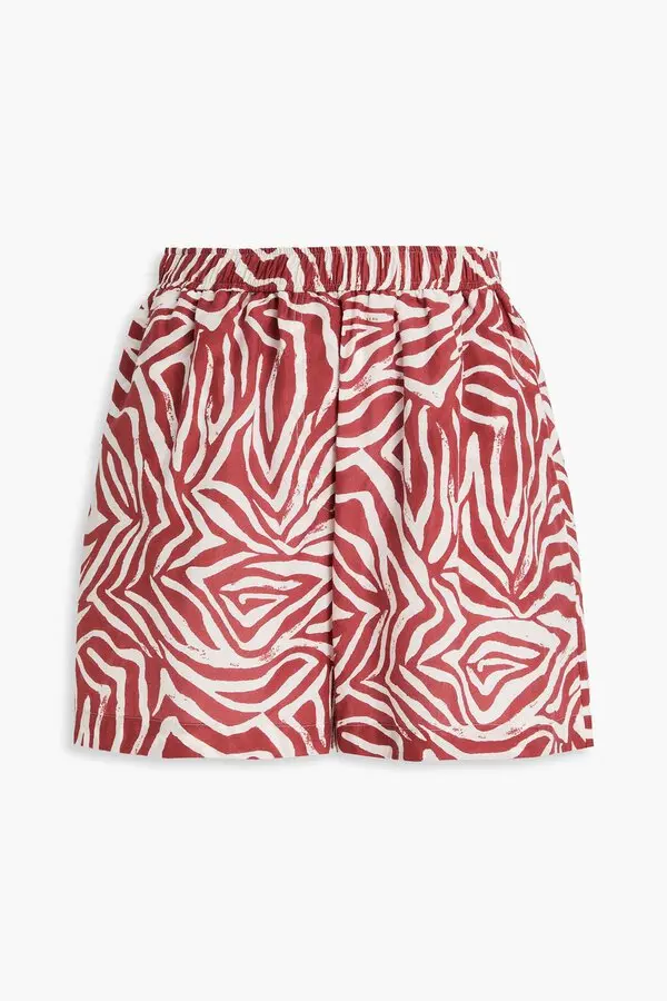 Brunello Cucinelli Printed Cotton And Silkblend Shorts