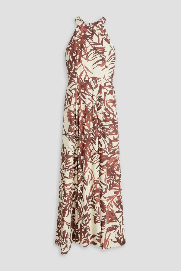 Brunello Cucinelli Printed Cottonpoplin Maxi Dress - Ivory