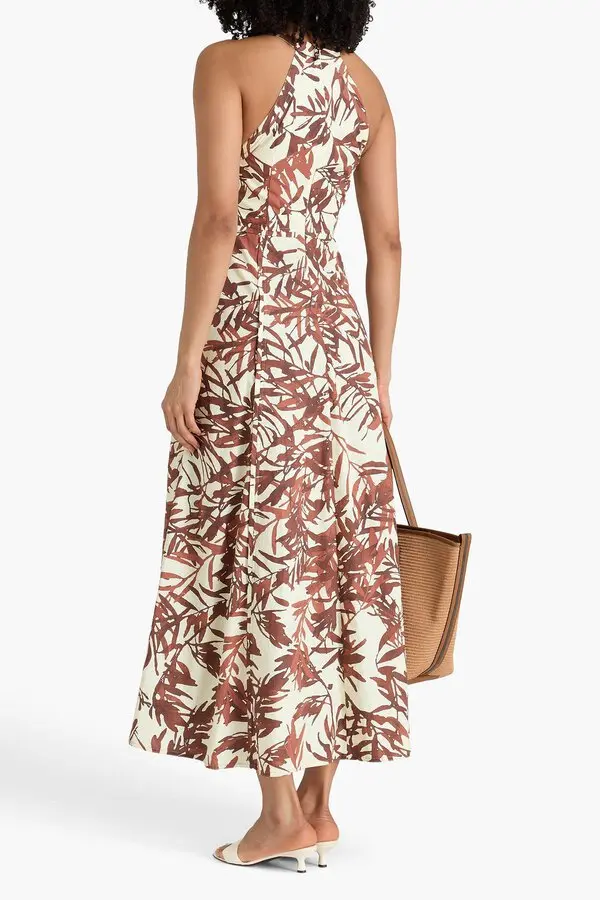 Brunello Cucinelli Printed Cotton-poplin Maxi Dress