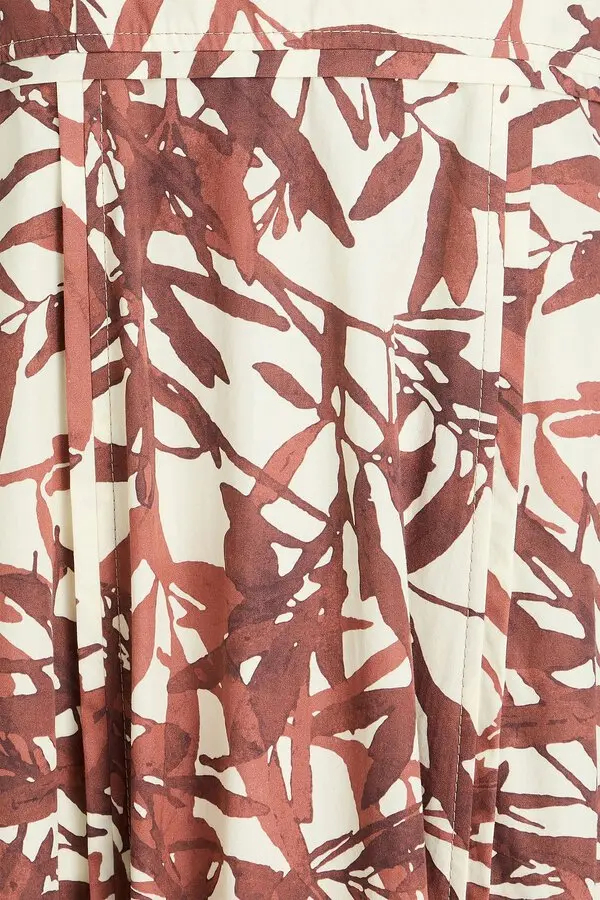 Brunello Cucinelli Printed Cotton-poplin Maxi Dress