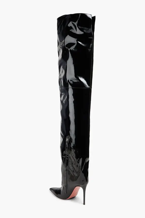 Amina Muaddi Debora Patent-leather Thigh Boots