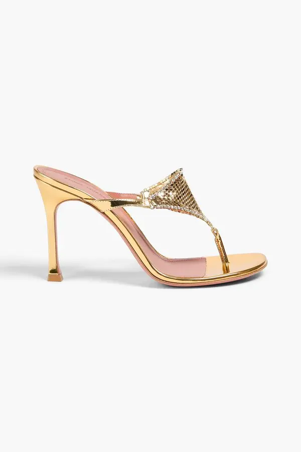 Amina Muaddi Cameron Chainmail Mules