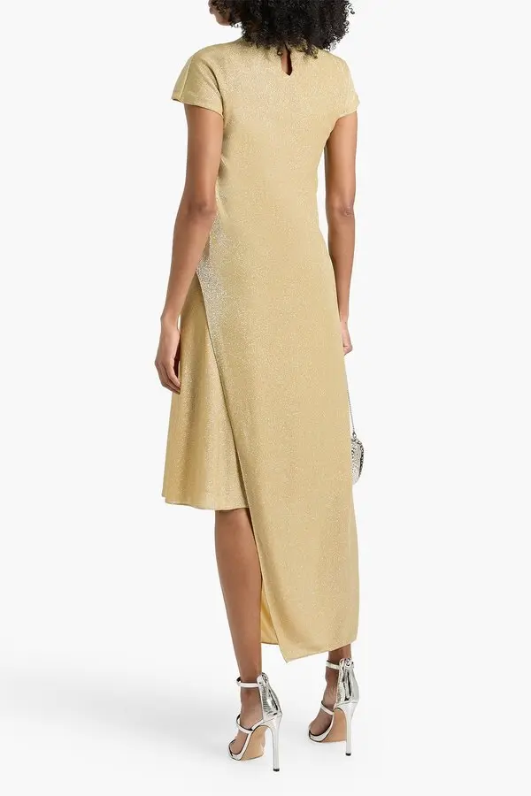 LANVIN Twisted Metallic Stretchknit Maxi Dress