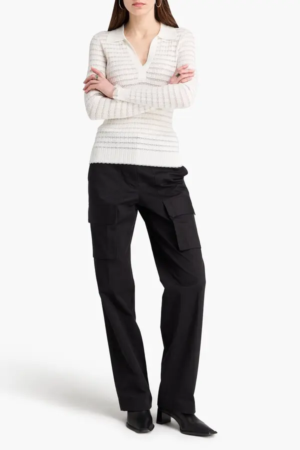 3.1 Phillip Lim Ribbedknit Polo Sweater - Ivory