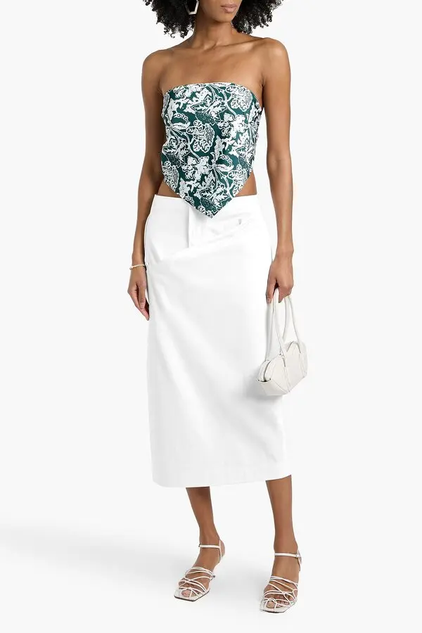 Tibi Cottontwill Midi Wrap Skirt
