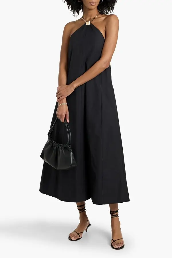 Tibi Chainembellished Twill Midi Dress