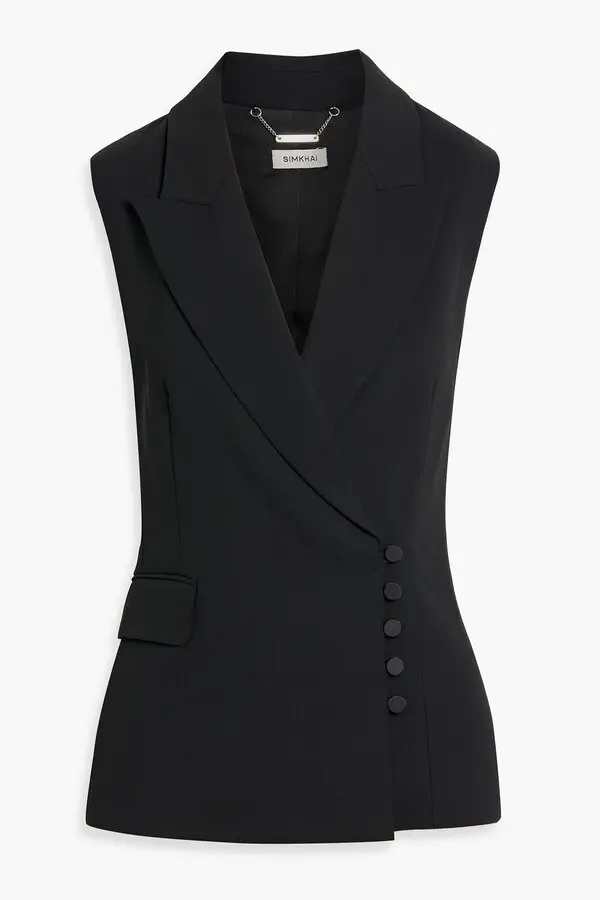 Simkhai Valarie Crepe Vest - Black
