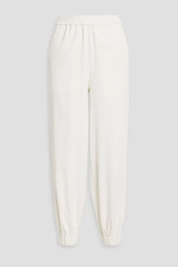 Tibi Cropped Crepe Tapered Pants - White