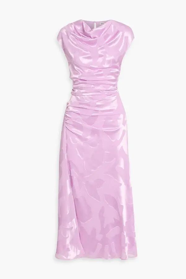 Simkhai Burke Draped Fil Coupé Midi Dress - Lilac