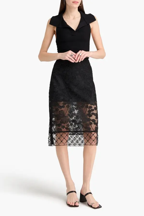 3.1 Phillip Lim Sequin-embellished Corded Lace Skirt