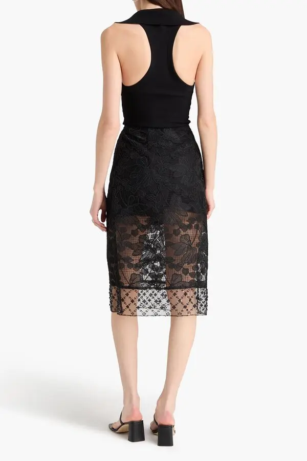 3.1 Phillip Lim Sequin-embellished Corded Lace Skirt