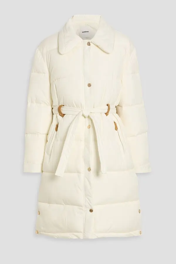 Sandro Belted Quilted Shell Coat