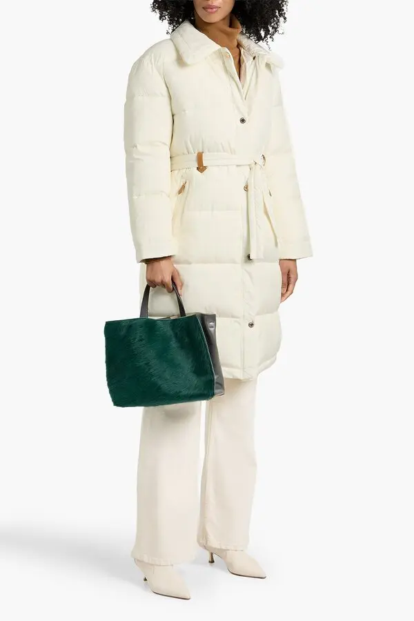 Sandro Belted Quilted Shell Coat