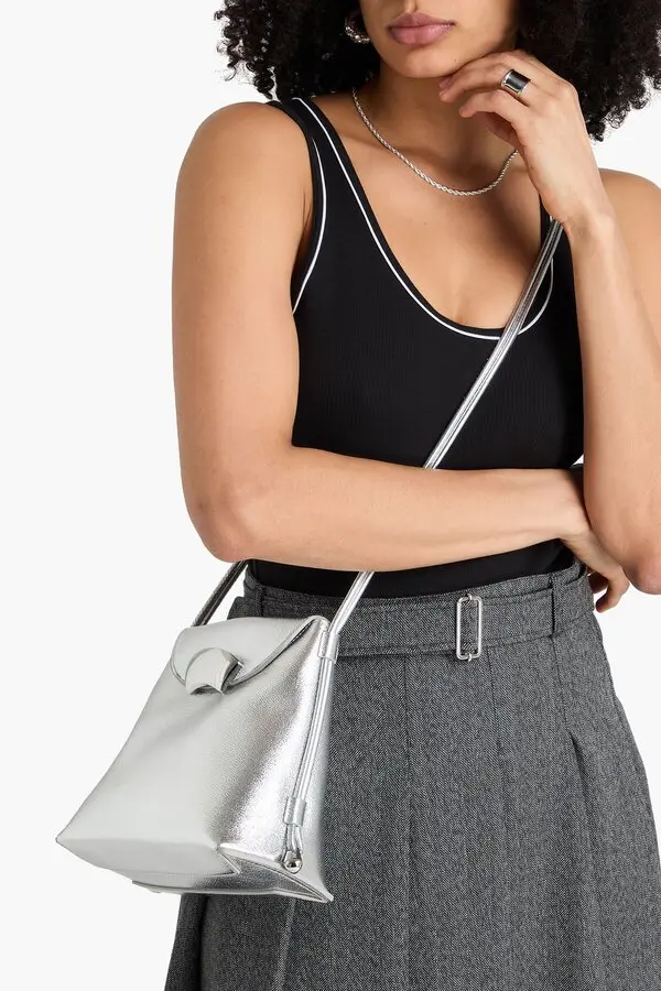 3.1 Phillip Lim Id Petite Metallic Pebbled-leather Cross Body Bag