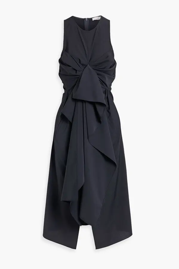 Tibi Draped Crepe Midi Dress - Midnight Blue