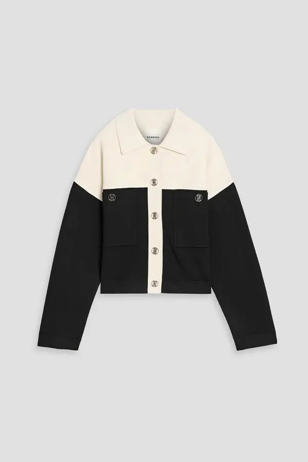 Sandro Two-tone Knitted Cardigan